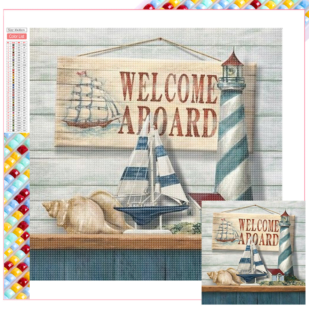 Diamond Painting - Full Square - ocean sailing boat (30*30CM ...