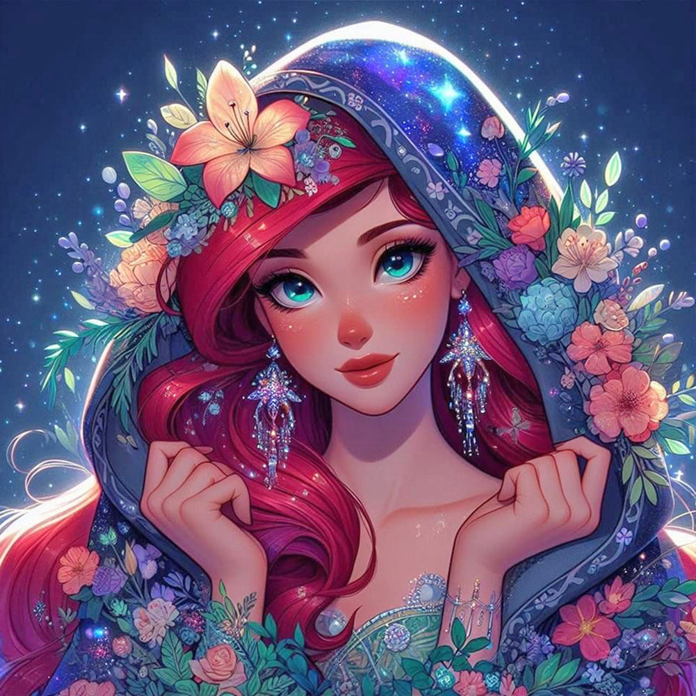 Diamond Painting - Full Round - hijab princess ariel (40*40CM ...