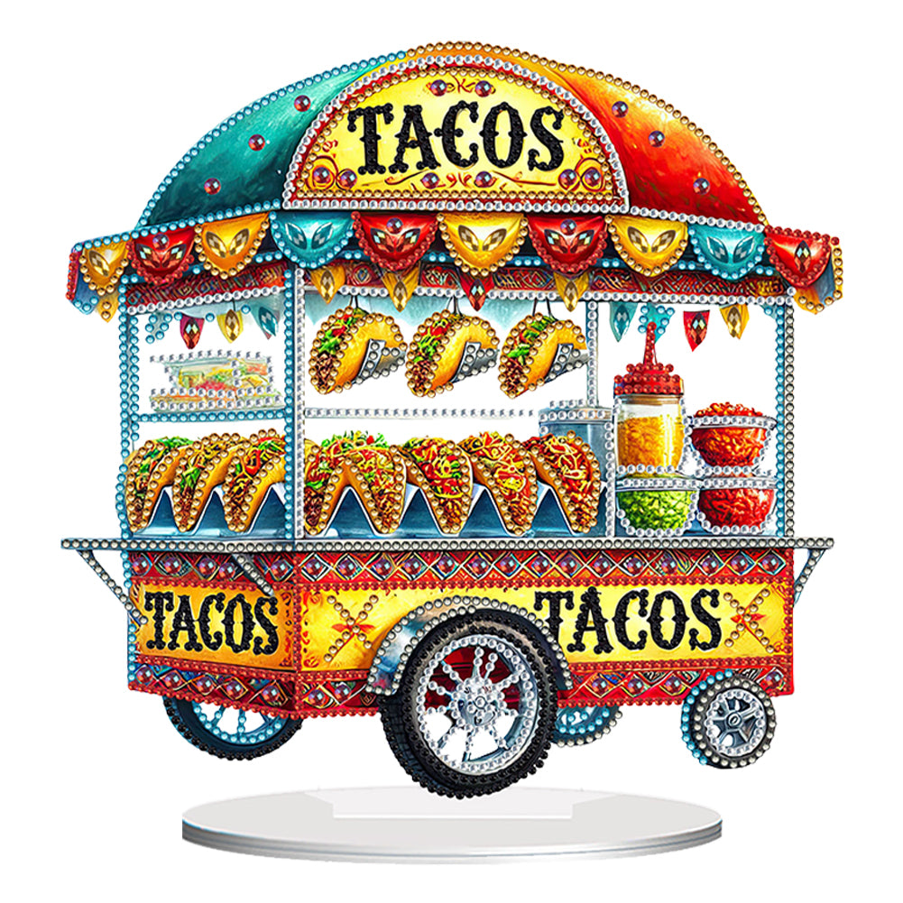 Acrylic Special Shape Taco Cart Diamond Painting Desktop Ornaments for ...
