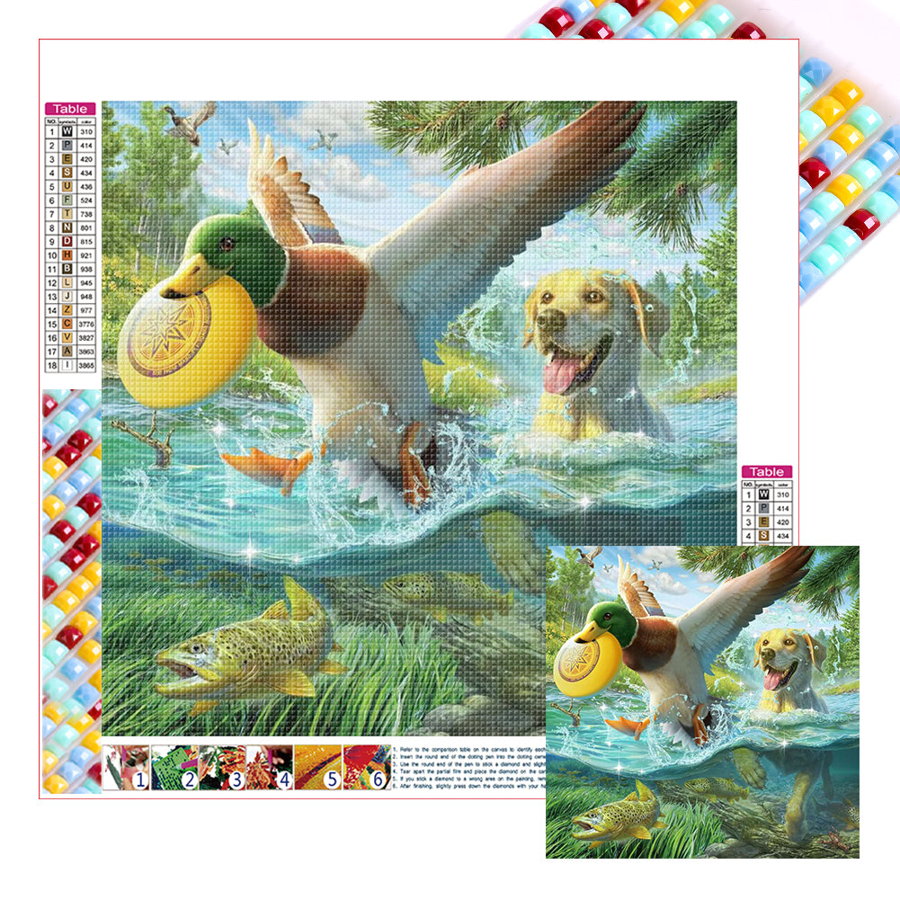 Diamond Painting - Full Square - Water play in the spring (40*40CM ...