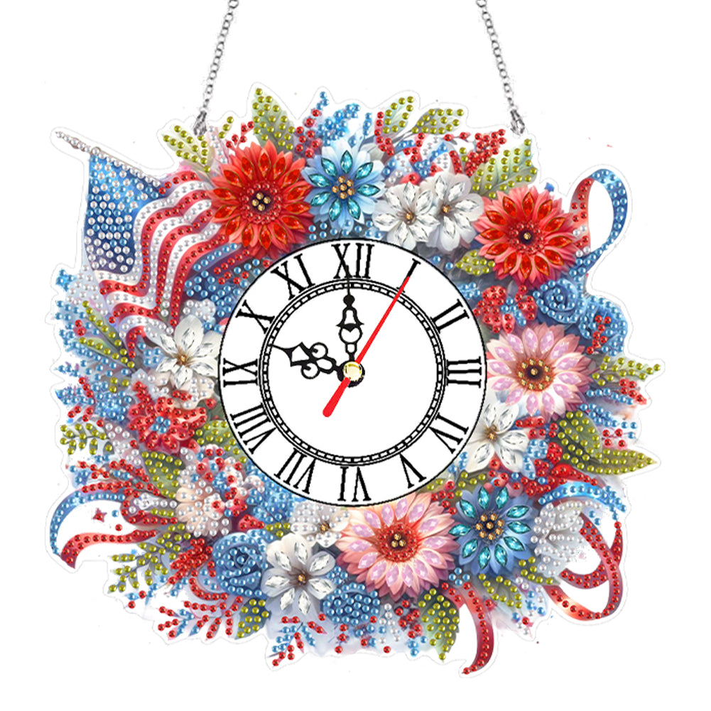 Acrylic Special Shape Daisy 5D Diamond Painting Clock Art Craft for De ...