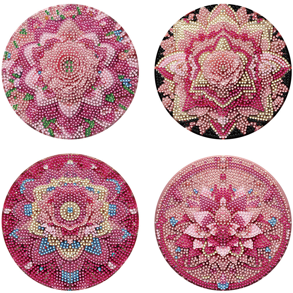 4pcs DIY Diamond Dot Kits Pink Pattern Diamond Crafts Projects for Beg ...