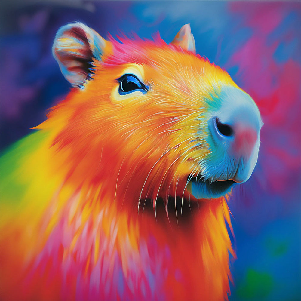 Diamond Painting - Full Round - Colorful capybara (30*30CM ...