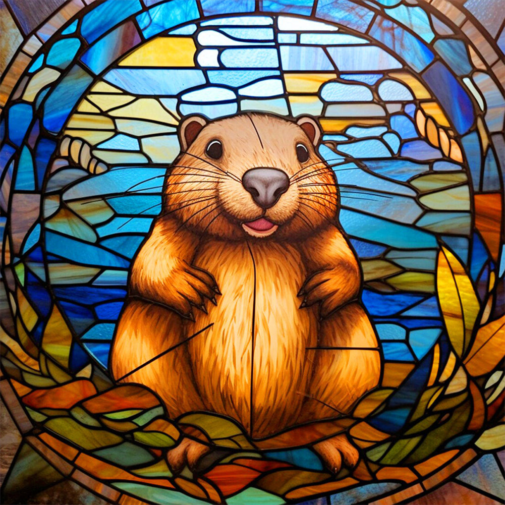 Diamond Painting - Full Round - glass painting beaver (30*30CM ...