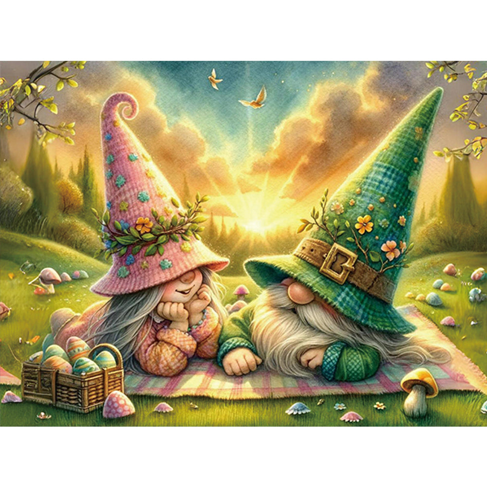 Diamond Painting - Full Round - easter gnome (40*30CM) – diamondartgift